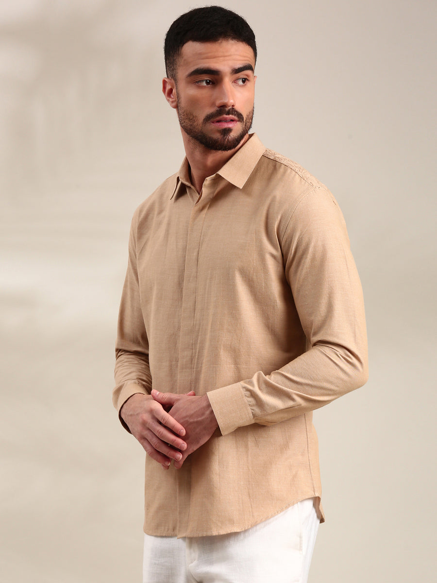 Beige Cotton Shirt - MM0888 – Mayank Modi Fashions