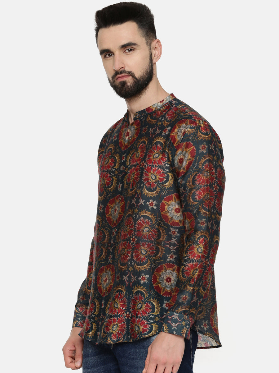 Classic Linen Bemberg Geometric Print - MM0827 – Mayank Modi Fashions